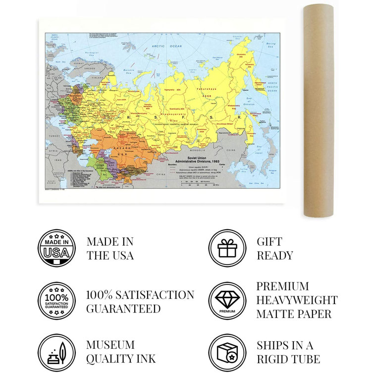 HISTORIC PRINTS Vintage 1983 Soviet Union Map Poster On Paper Print ... HISTORIC PRINTS Vintage 1983 Soviet Union Map Poster On Paper Print ...